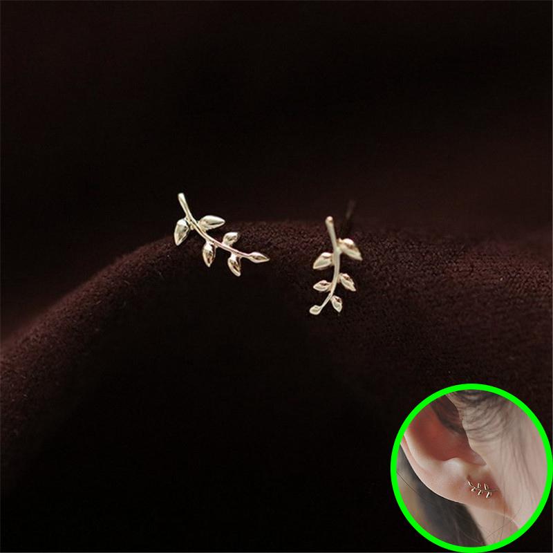Geometric Leaves Stud Earrings Stud Earrings Accessories Jewelry For Female uygun fiyatlı satın ...
