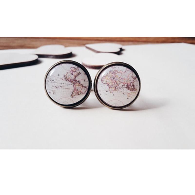Buy Vintage World Map Cufflinks Men Cufflinks Mens Accessories Map Cuff ...