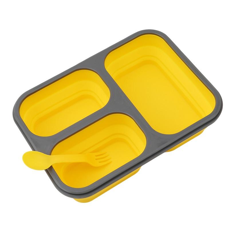 Buy Solid Color Lunch Box Folding Lunch Box Health Heating Tableware ...