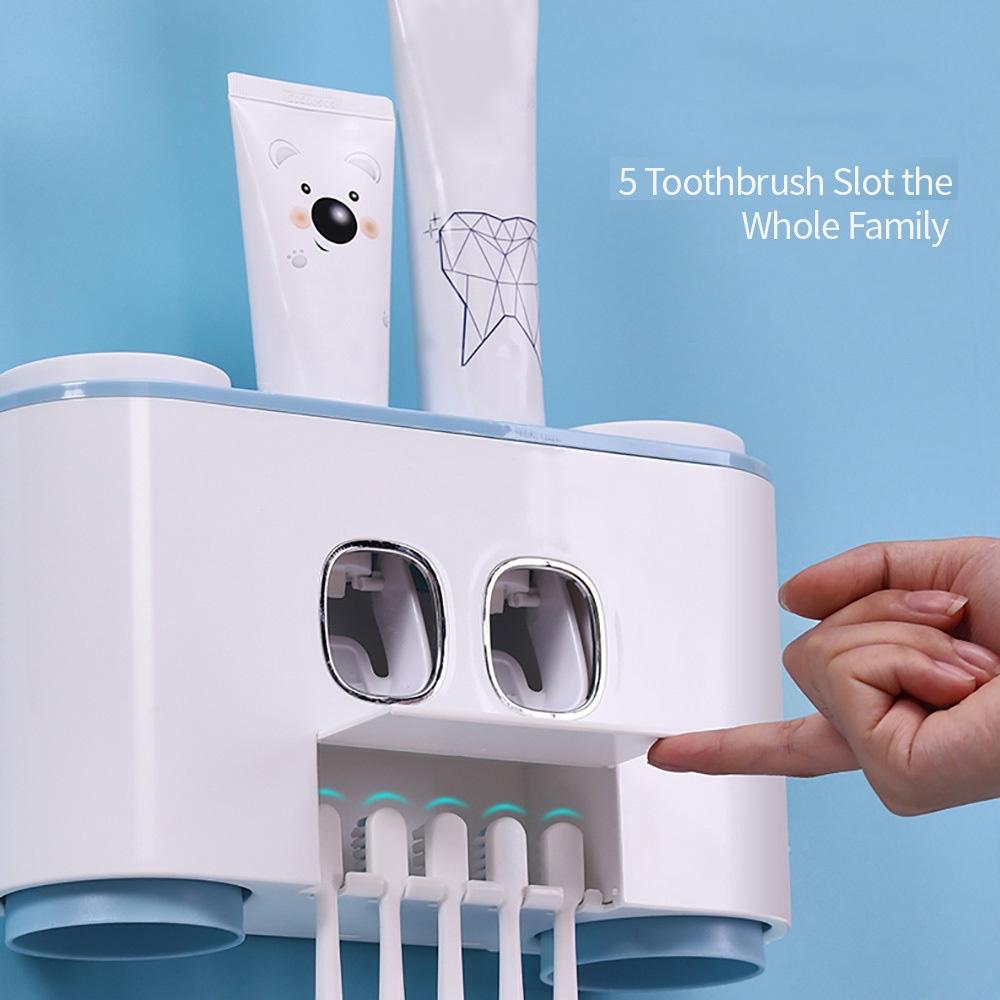 Wall-Mounted Toothbrush Holder Toiletries Storage Rack With 2 ...