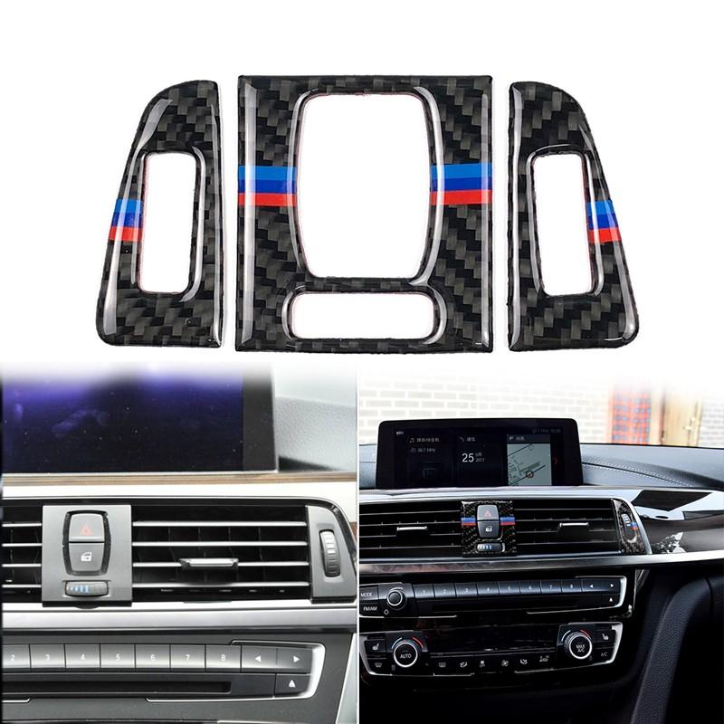 Buy 3* Carbon Fiber Inner Air Vent Panel Trim Sticker For BMW 3 Series ...