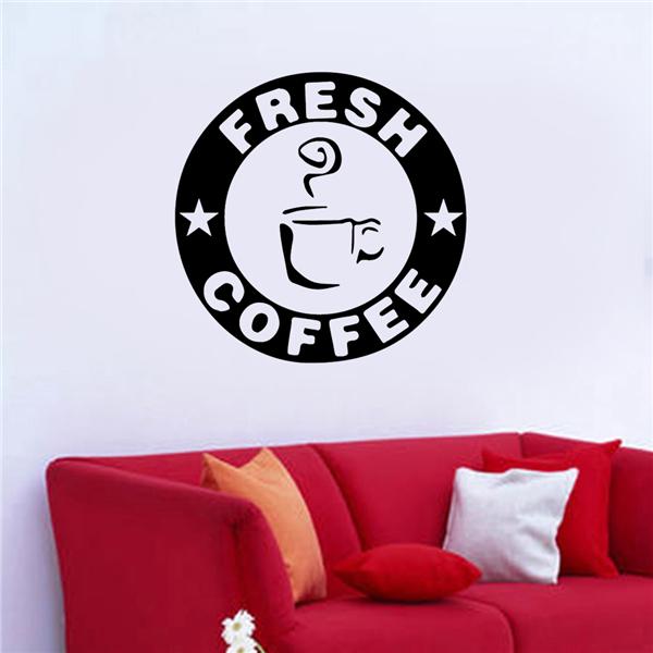 Buy Peel and Stick DIY Non-toxic Fresh Coffee Logo Wallpaper Wall ...