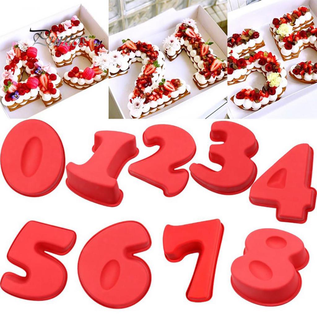Cheap Home & Kitchen 0/1/2/3/4/5/6/7/8 Large Silicone Number DIY Cake ...