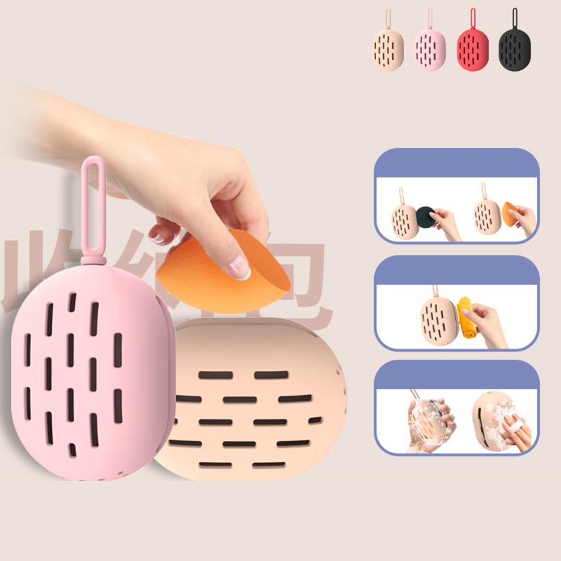 Cheap Silicone Makeup Sponge Storage Box Portable Breathable Beauty ...