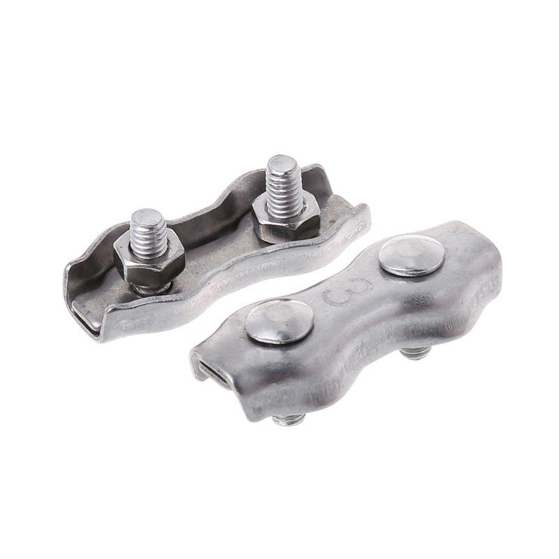 Buy 2pcs Stainless Steel Wire Rope Clips Double Grips Cable Clamps For ...