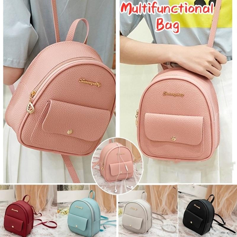 Buy 5 Colours Mini Backpack Women PU Leather Shoulder Bag Teenage Girls ...