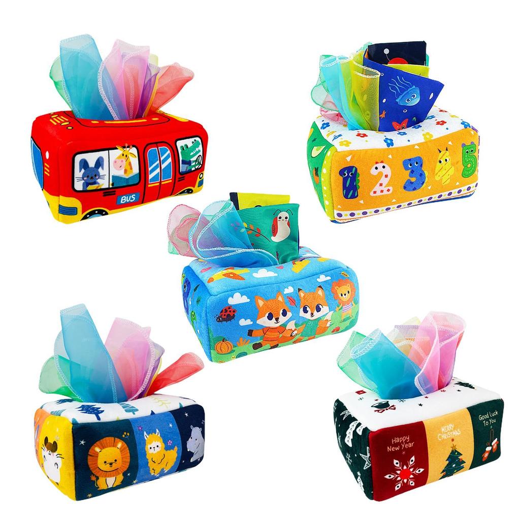 Satın alın Baby Tissue Box Toy|Montessori Sensory Toys with 8 Silk ...