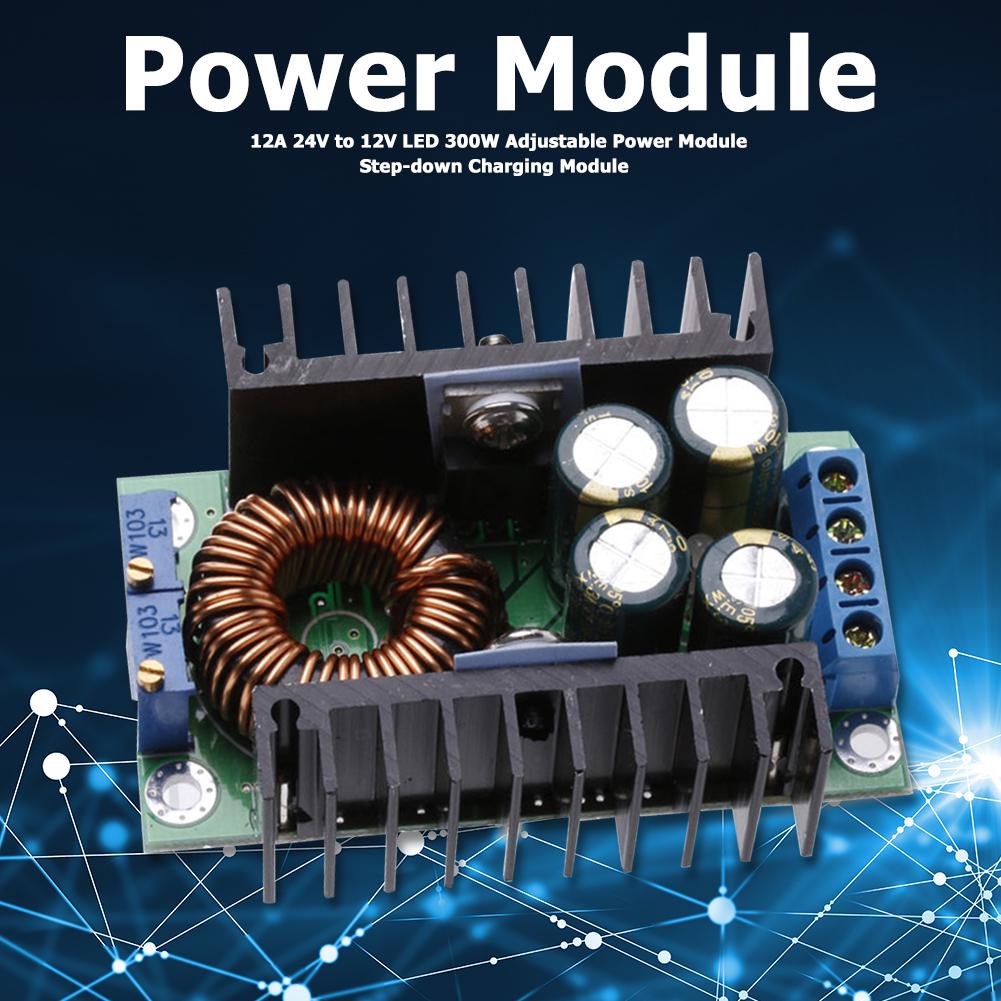 PLCs & HMIs 1PC Adjustable Power Module 12A Step-Down 24V to 12V LED ...