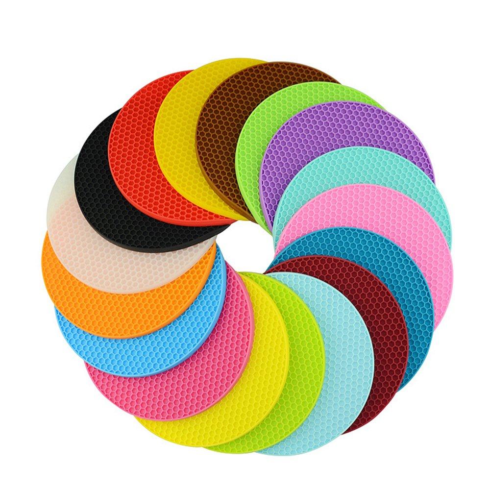 Buy KKII Round Shape Silicone Quick-drying Placemats Insulation Mats ...