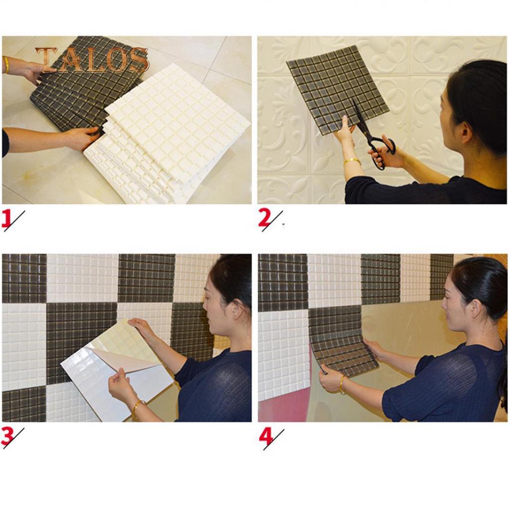Buy 60x60cm 3D Wall Sticker Anti-Collision Brick Pattern Self-Adhesive ...