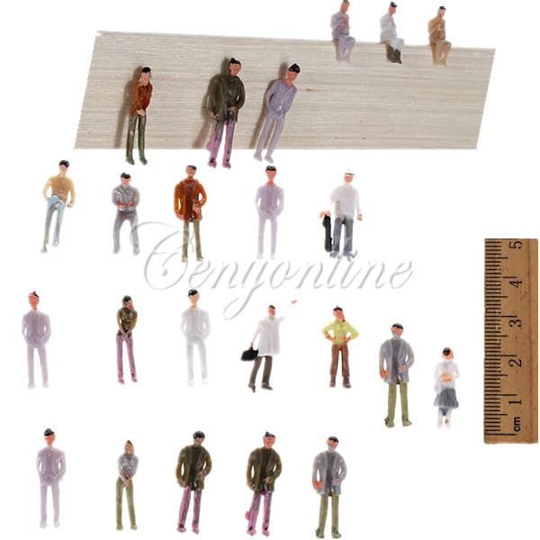 Buy 100Pcs 00 Gauge Models Railway Painted Train Street Figures ...