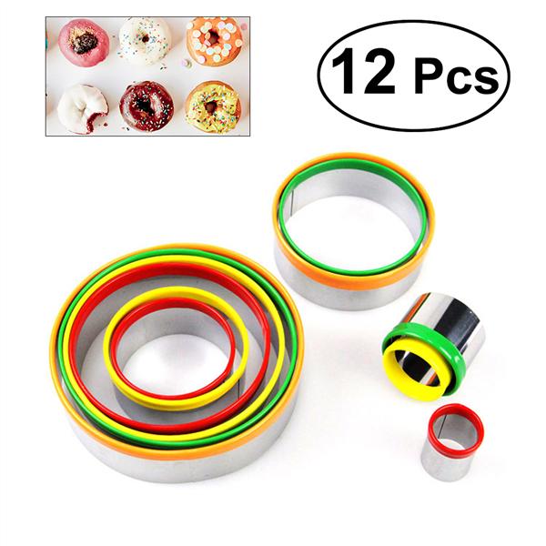 Buy 12 Pcs Round Shape Pastry Cutters Cake Cookie Biscuit Cutter Set ...