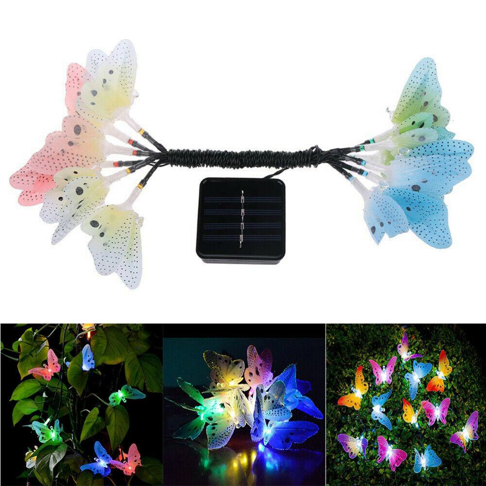 Buy 4M 12 LED Optic Butterfly Solar String Lights Christmas Fairy ...