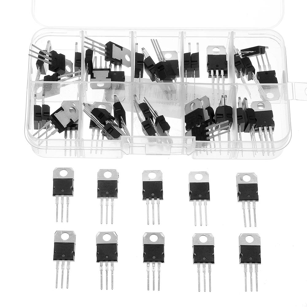 Buy 50Pcs 10value Transistor Assortment Kit Voltage Regulator Box at ...