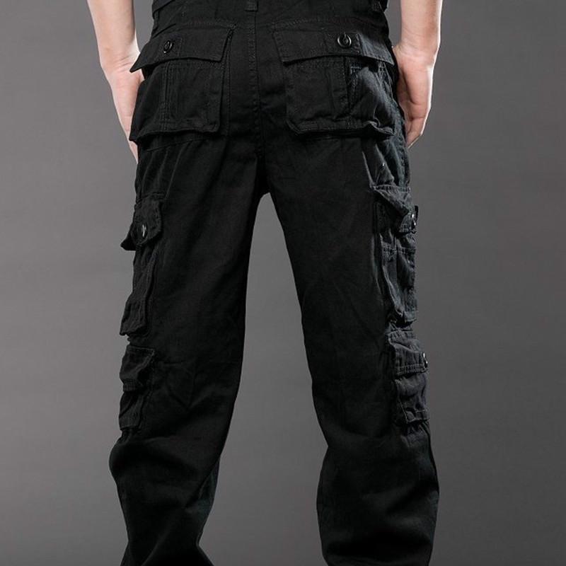 Buy Men Multi Pocket Military Jeans Training Plus Size Cotton ...