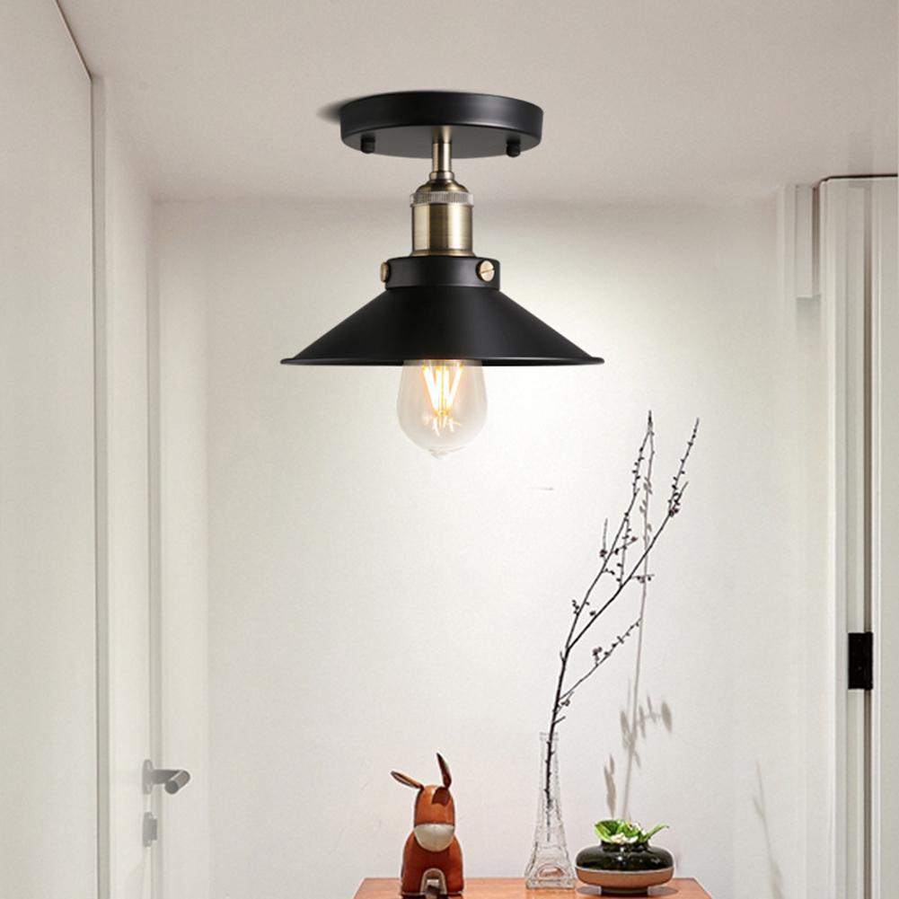 Buy E27 Ceiling Lights Holder Retro Home Lighting Iron Black Ceiling ...