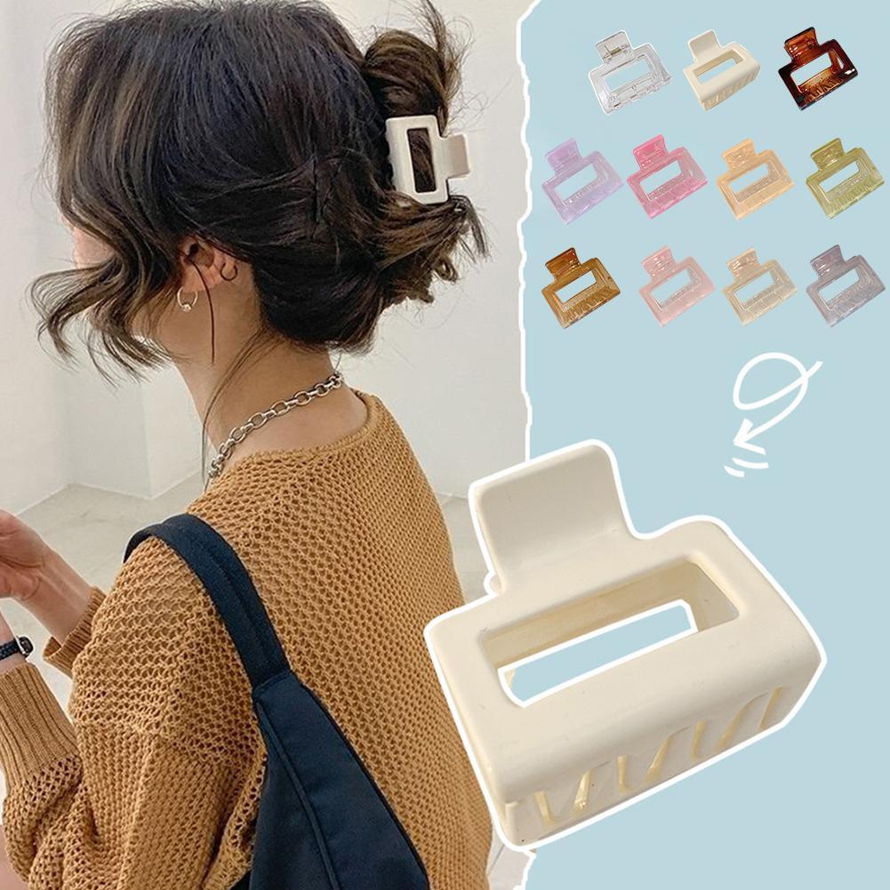 Tortoiseshell Grab Clip For Girl Acetate Hair Clip Square 2022 Clip ...