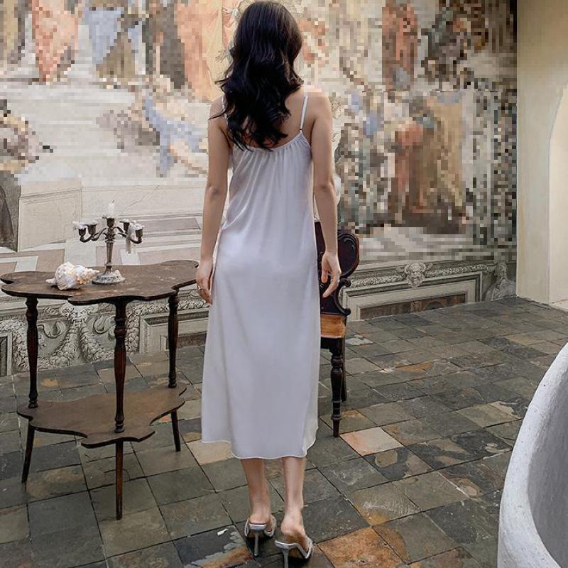 Satın alın White Nightgown Spaghetti Strap Nightdress Sleepwear ...