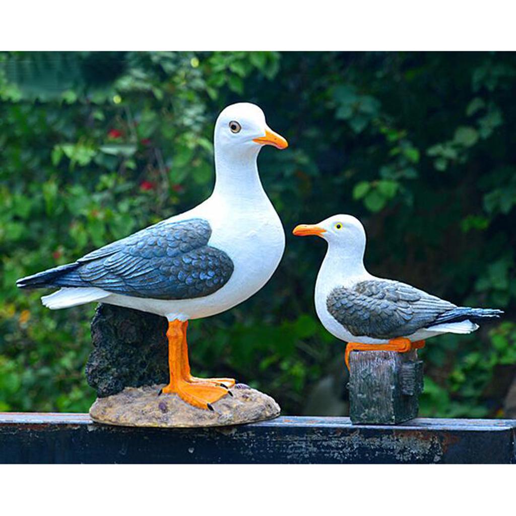 Buy Resin Craft Seagull Statue Garden Lawn Ornament Animal Sculpture ...