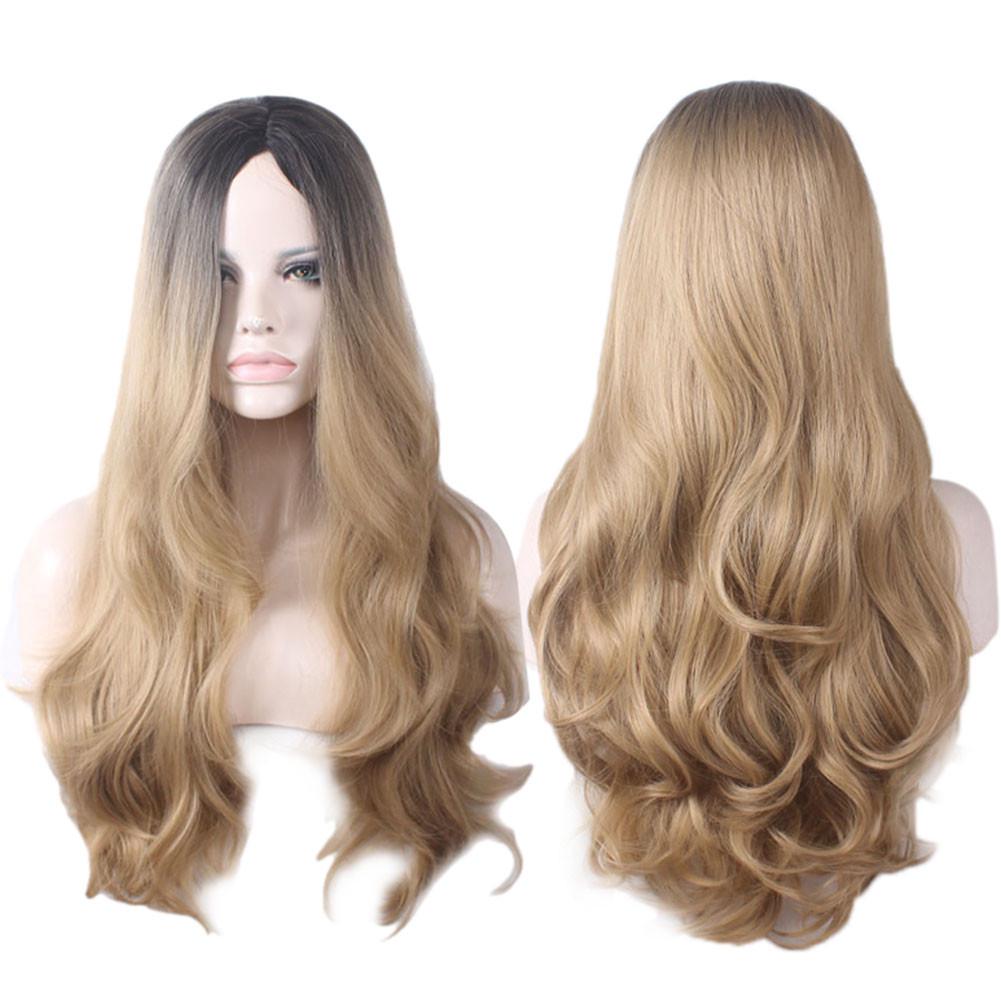27 inch Full Wig Women Ladies Linen Long Curly Hair Wave Wig uygun ...