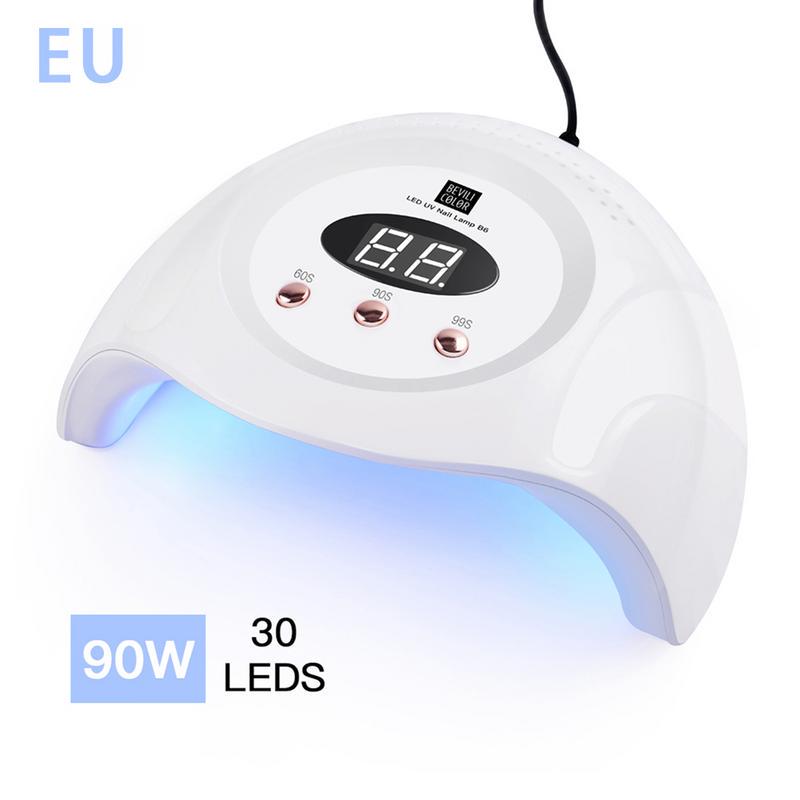 90W UV Lamp LED Nail Lamp Nail Dryer For All Gels Polish With 60/90 ...