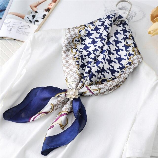 Buy 2021 Designer Silk Square Scarf For Women Neck Wraps Hair Band ...