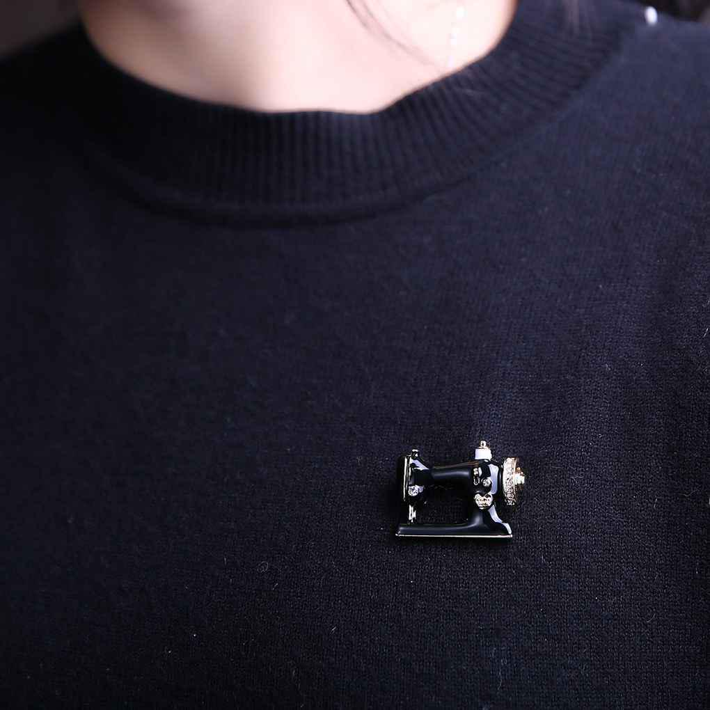 Buy Unique Sewing Machine Brooch Women Pin Enamel Denim Jacket Bag ...