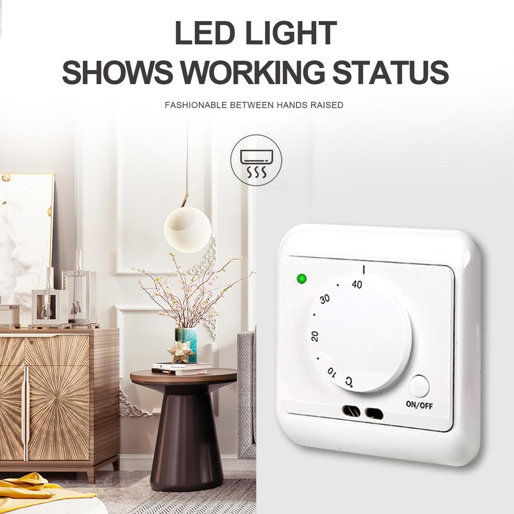 230v Mechanical Non-Programmable Manual Thermostat Room Temperature ...