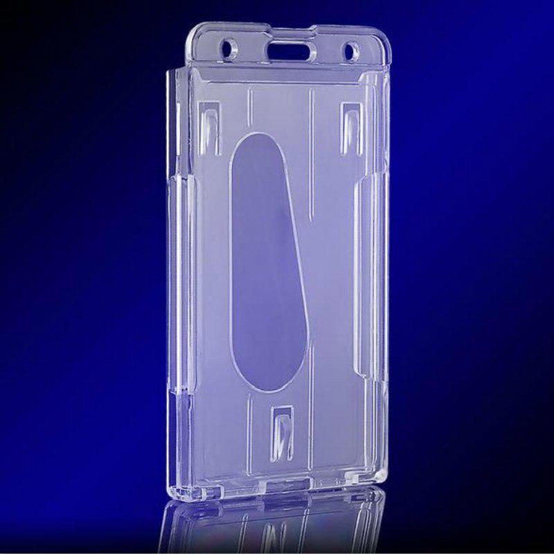 Buy 10x6cm New Transparent Vertical Hard Plastic Multi Card ID Badge ...