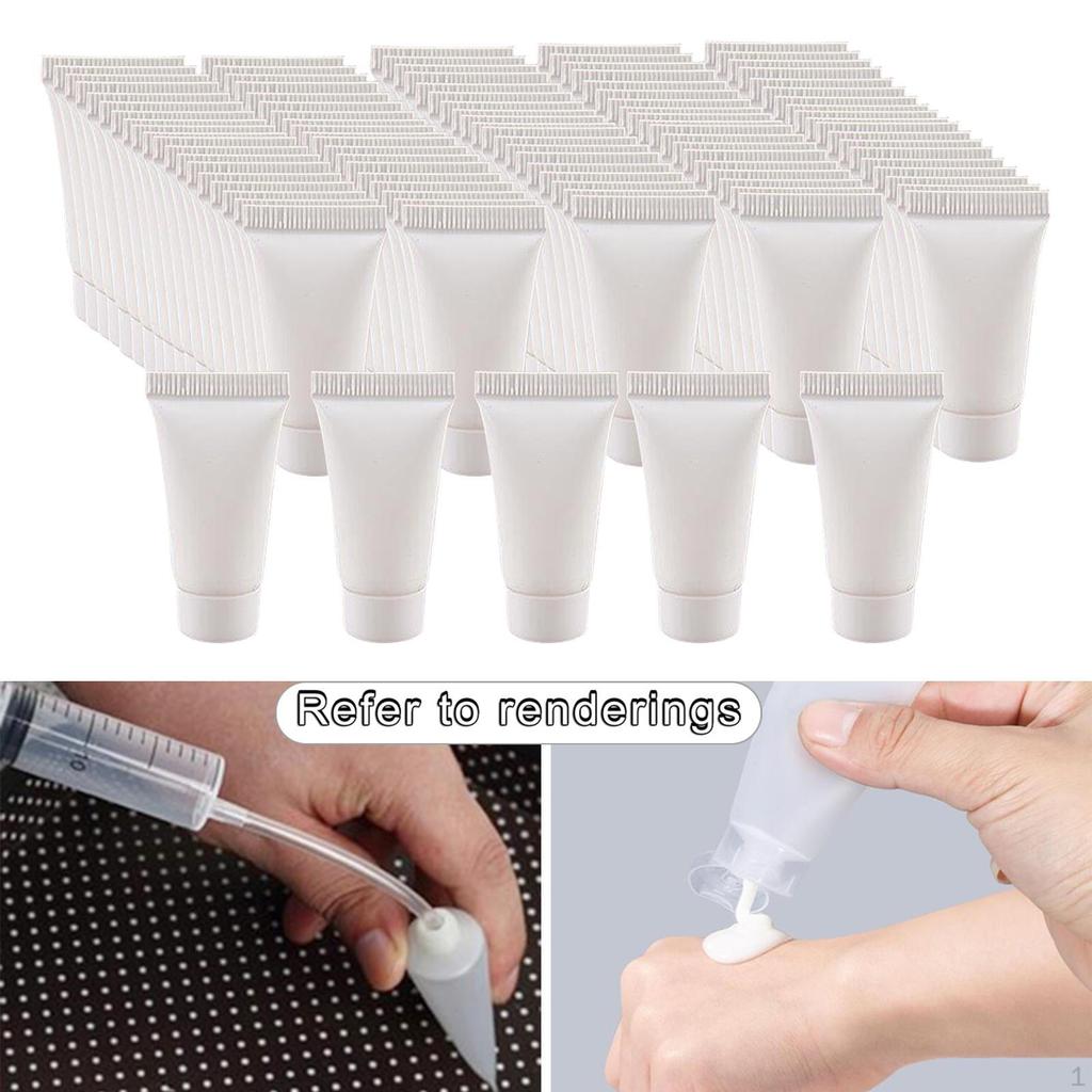 Buy 100Pcs Empty Soft Tubes Bottle 5ml with Caps for Makeup Cream White ...