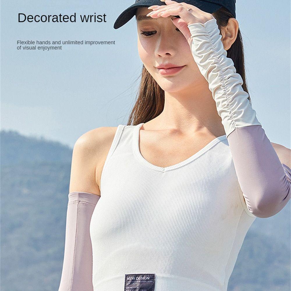 Sunscreen Arm Sleeve Ice Silk Fabric Sports Sleeve Arm Warmer Ice Silk ...