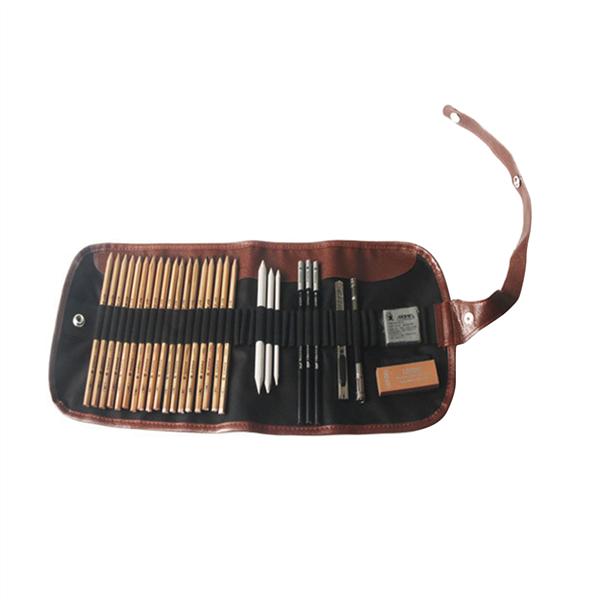29Pcs Drawing Pencils Artist Sketching Pencil Set Rollable Drawing ...