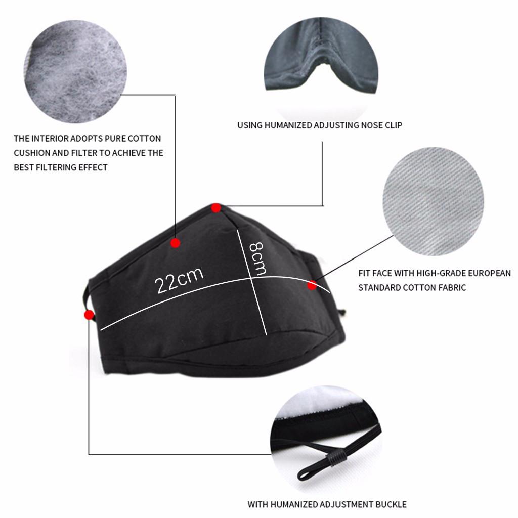 Buy Cotton Face Mask PM2.5 Activated Carbon Mask Washable and Reusable ...