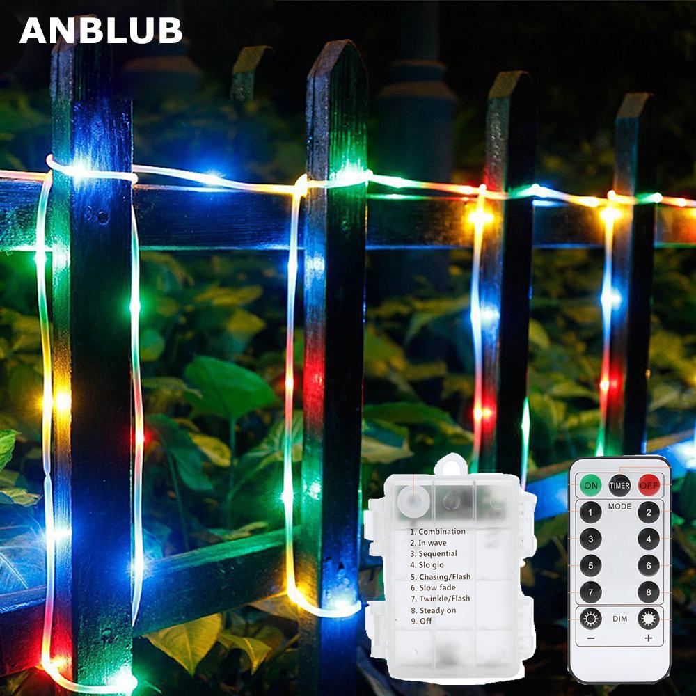 Buy 1pcs LED Rope String Lights Multicolor 5M 10M 100/200leds 8 Modes ...