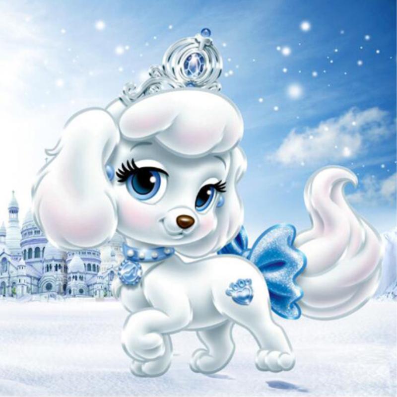 5D DIY Diamond Painting Cross Stitch Cartoon Cute Dog Princess ...