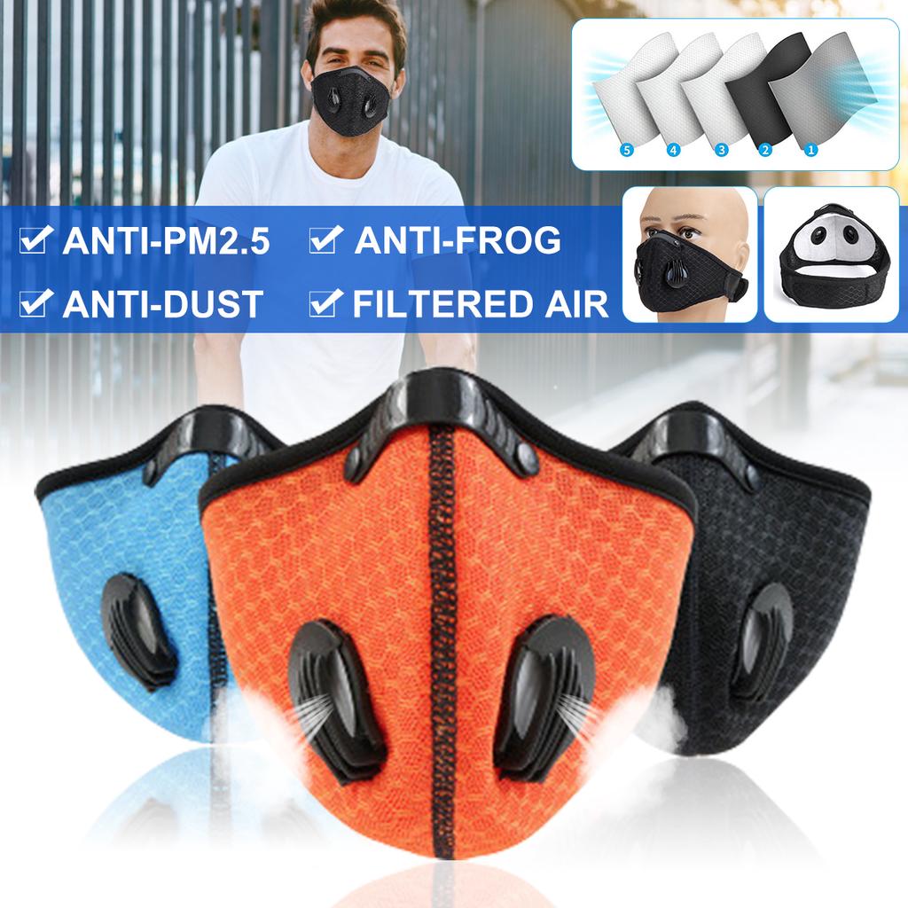 Buy Reusable Activated Carbon Face Masks with Double Breathing Valve ...