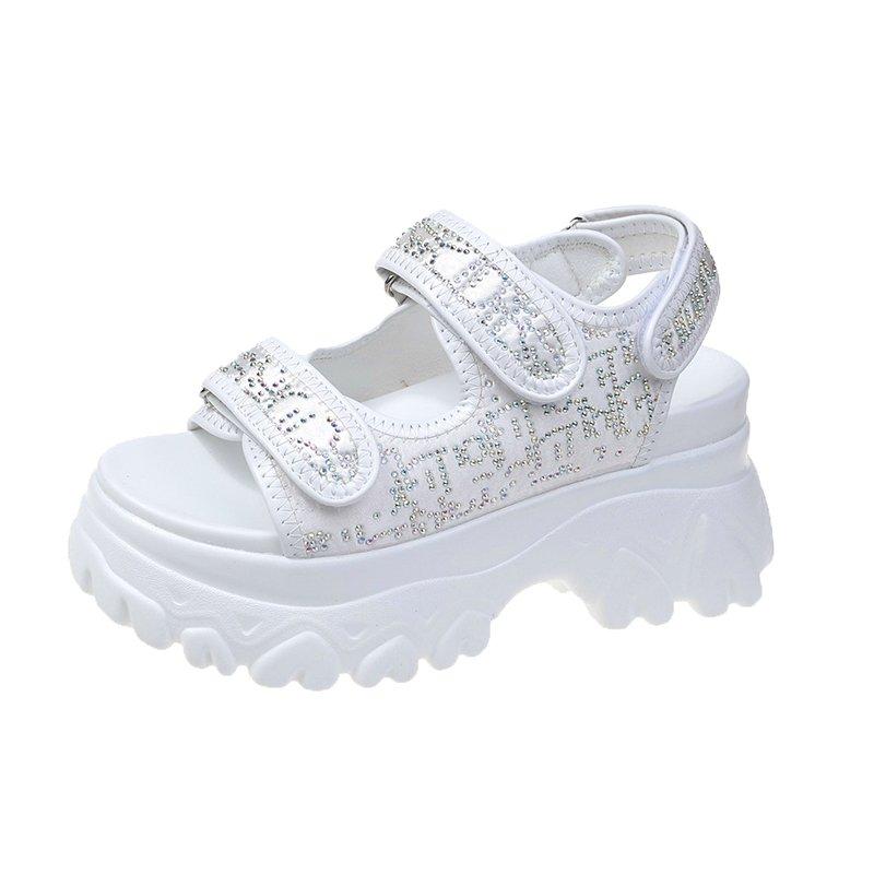 Cheap Women Chunky Platform Sandals Rhinestone Summer Beach Casual ...
