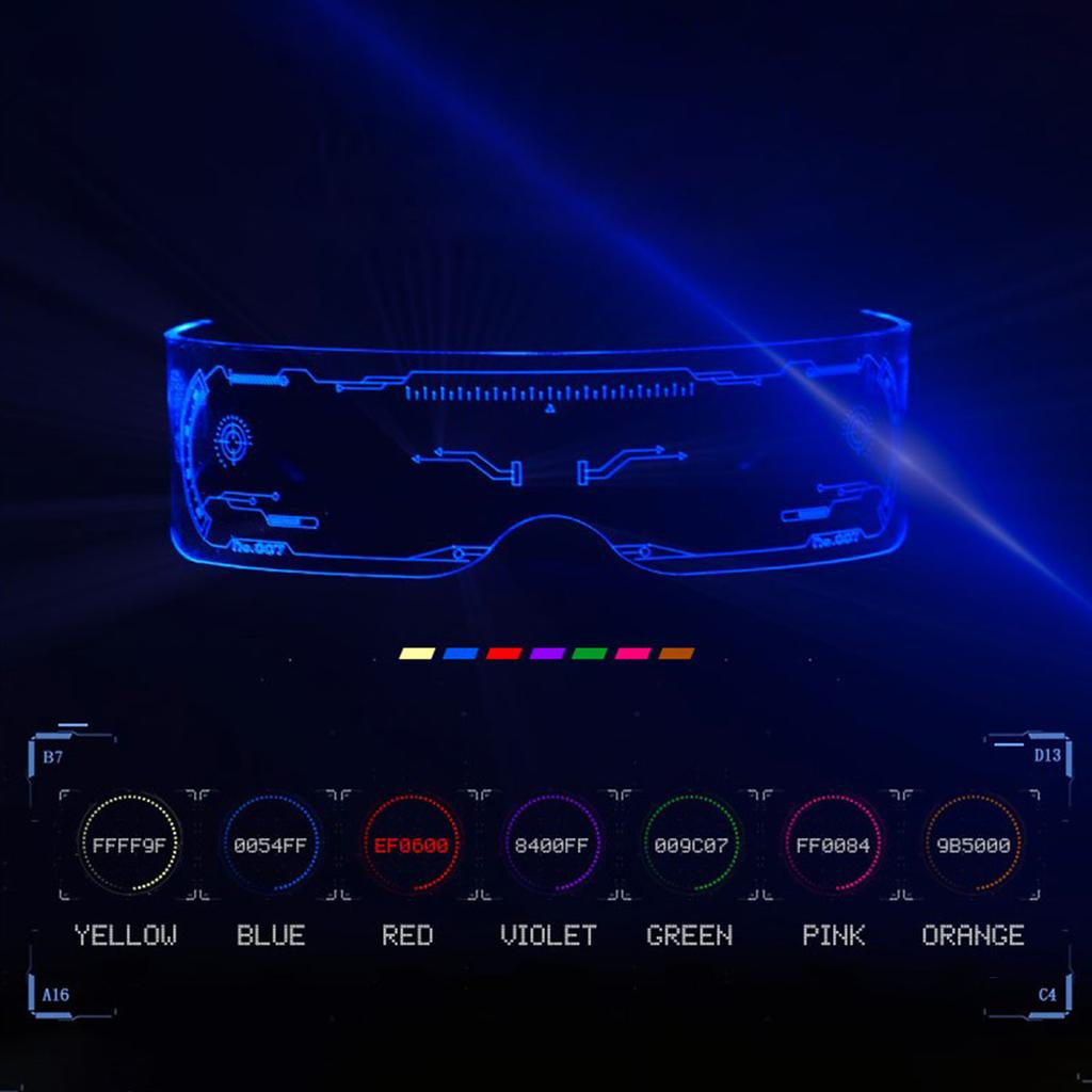 Светящиеся очки Tweal, очки с козырьком для киберпанка, футуристические ...