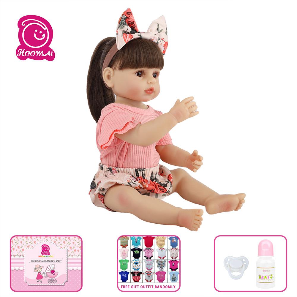 Buy 21inch 55CM All Silicone Reborn Baby Doll Long Hair Smile Bow ...