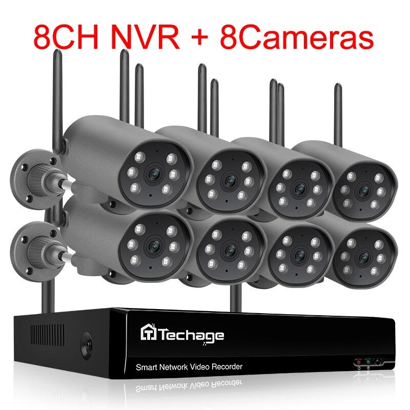 Buy Techage H.265 8CH 3MP Wireless Video Security Camera System Outdoor ...
