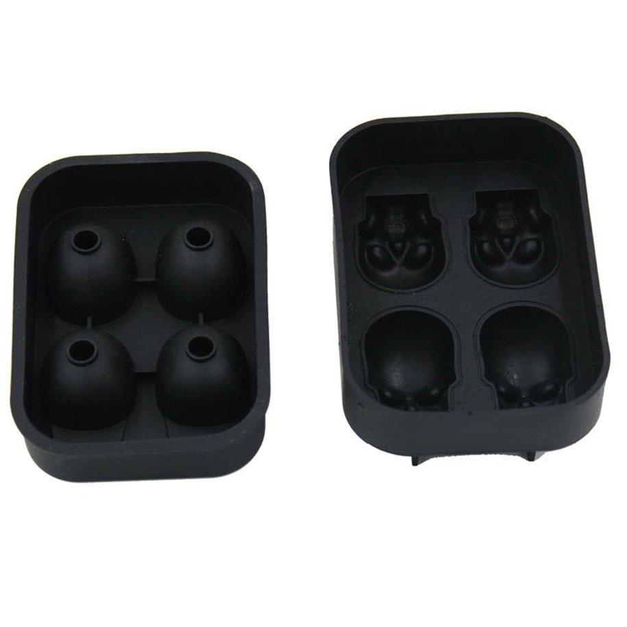 Beauty Four Alien Skull Shaped 3D Ice Mold Flexible Silicone Ice Cube ...
