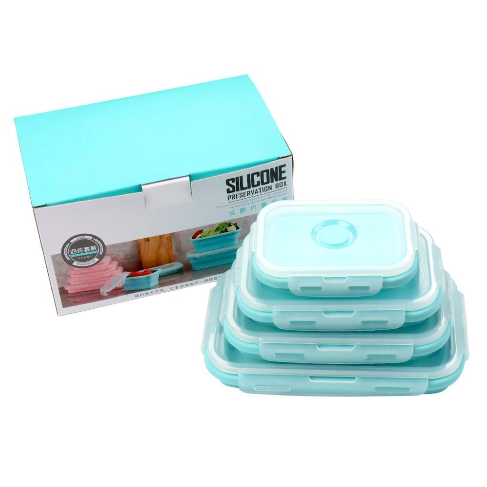 Satın alın Silicone Collapsible Lunch Box Food Storage Container ...