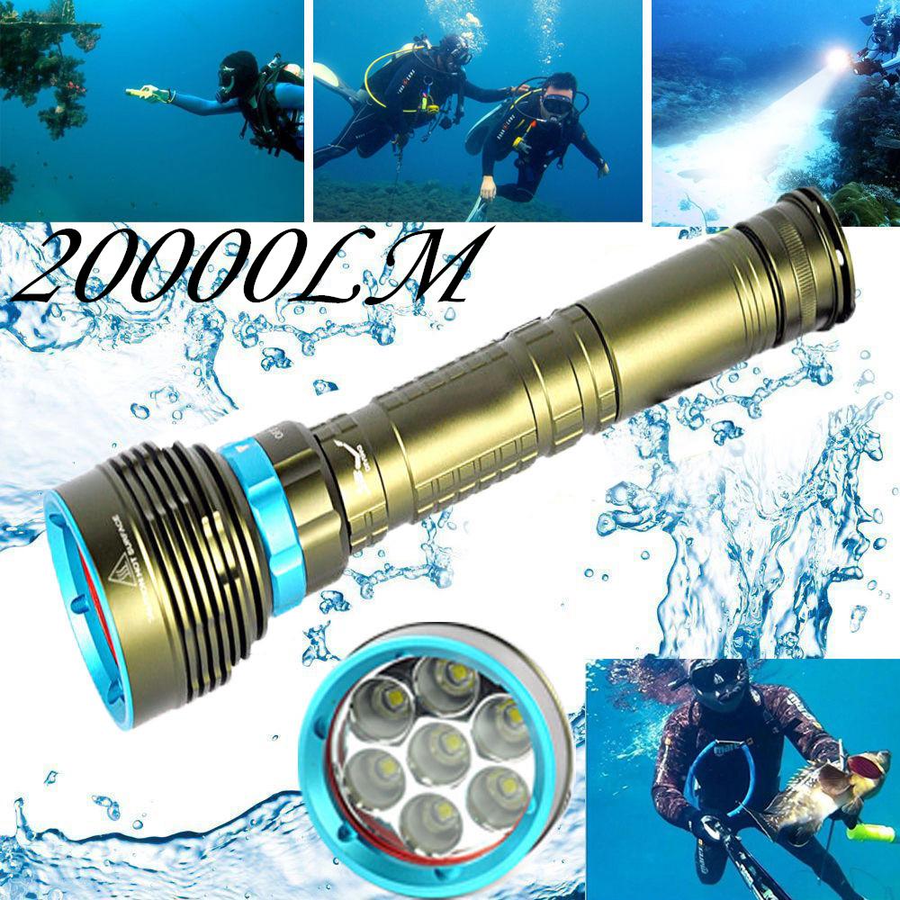 Underwater 200m 20000LM 7x XM-L2 LED Scuba Diving Flashlight - buy from ...