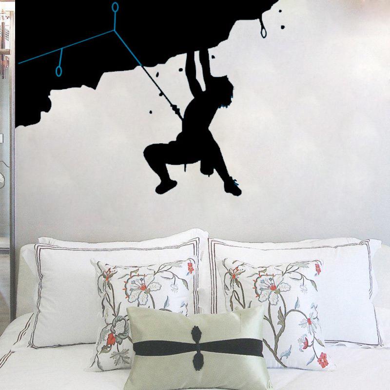 ROCK CLIMBING Wall Stickers Men Mountain Climber Sticker Art Vinyl ...