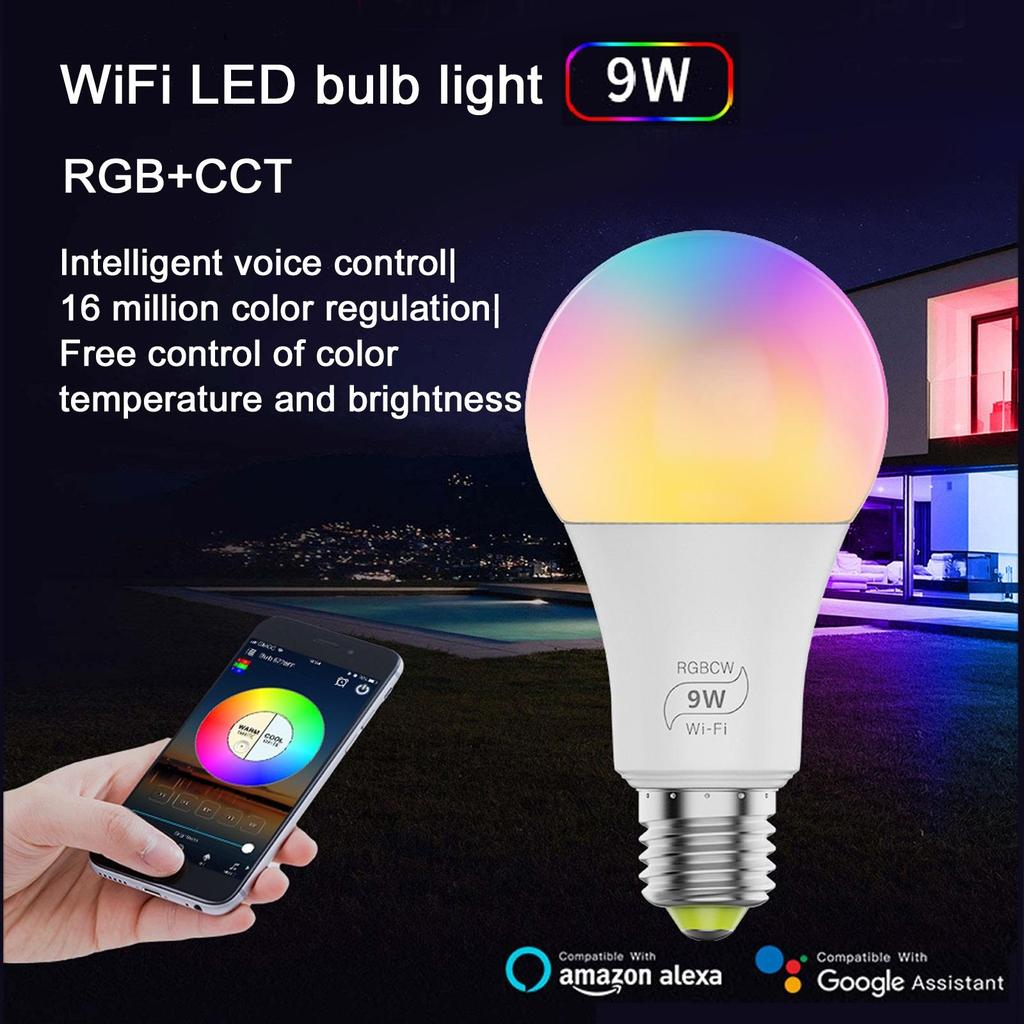 Buy 9W WiFi Smart Bulb RGBCW Dimmable Color Changing E27 at affordable ...