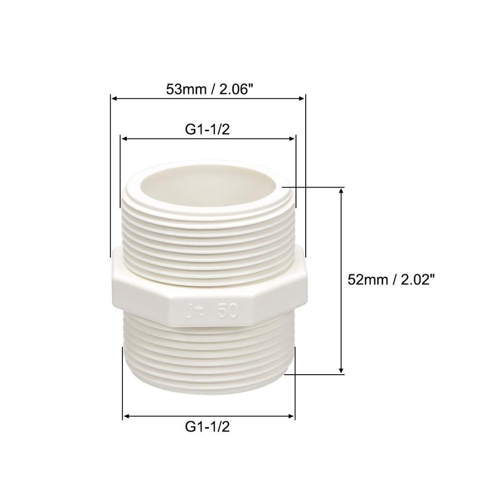 G1-1/2 Double Outer Screw Direct Connection Outer Wire Joint White ...