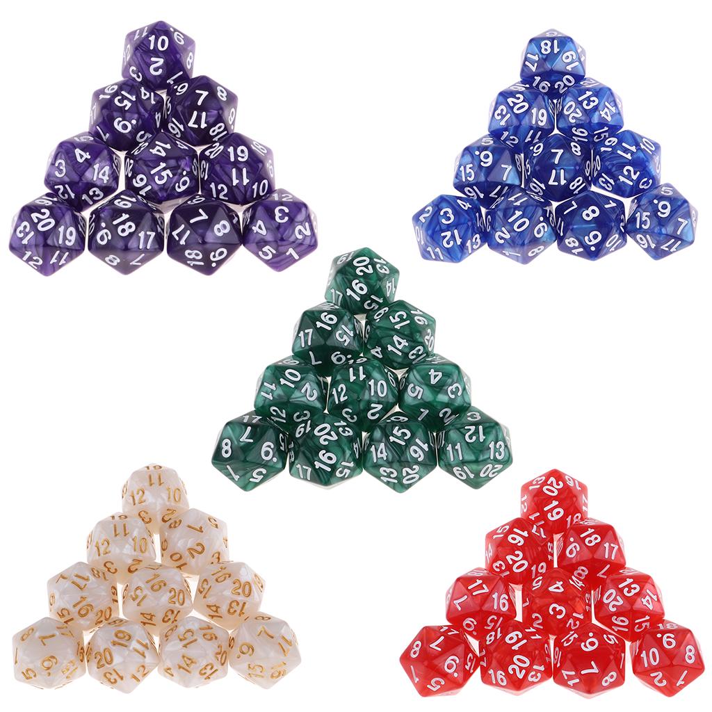 10 Paket Yirmi Taraflı Zar D20 D&D RPG Parti Oyunları Dices Purple ...