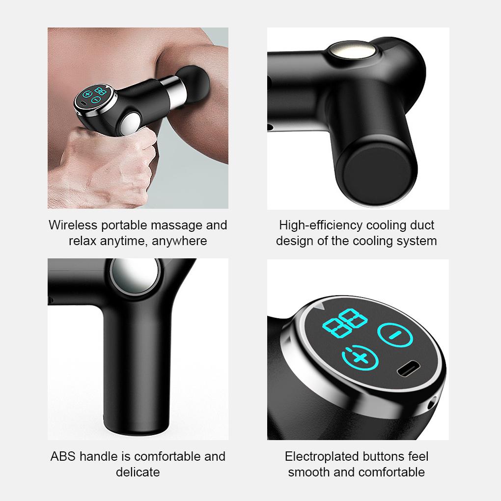 Buy 32 Speeds Mini LCD Massage Gun Deep Tissue Percussion Muscle ...