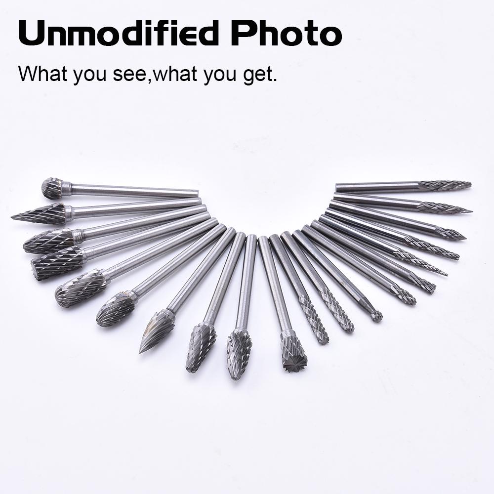 Tungsten Carbide 3*3mm & 3*6mm Grinder Shank Rotary Point Burr 20pcs ...
