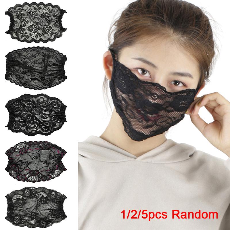 Floral Lace Mesh Embroidered Face Mask Sunscreen Breathable Mouth ...